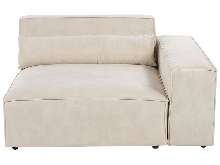 3-Sitzer Ecksofa Samtstoff hellbeige rechtsseitig mit Ottomane HELLNAR ...