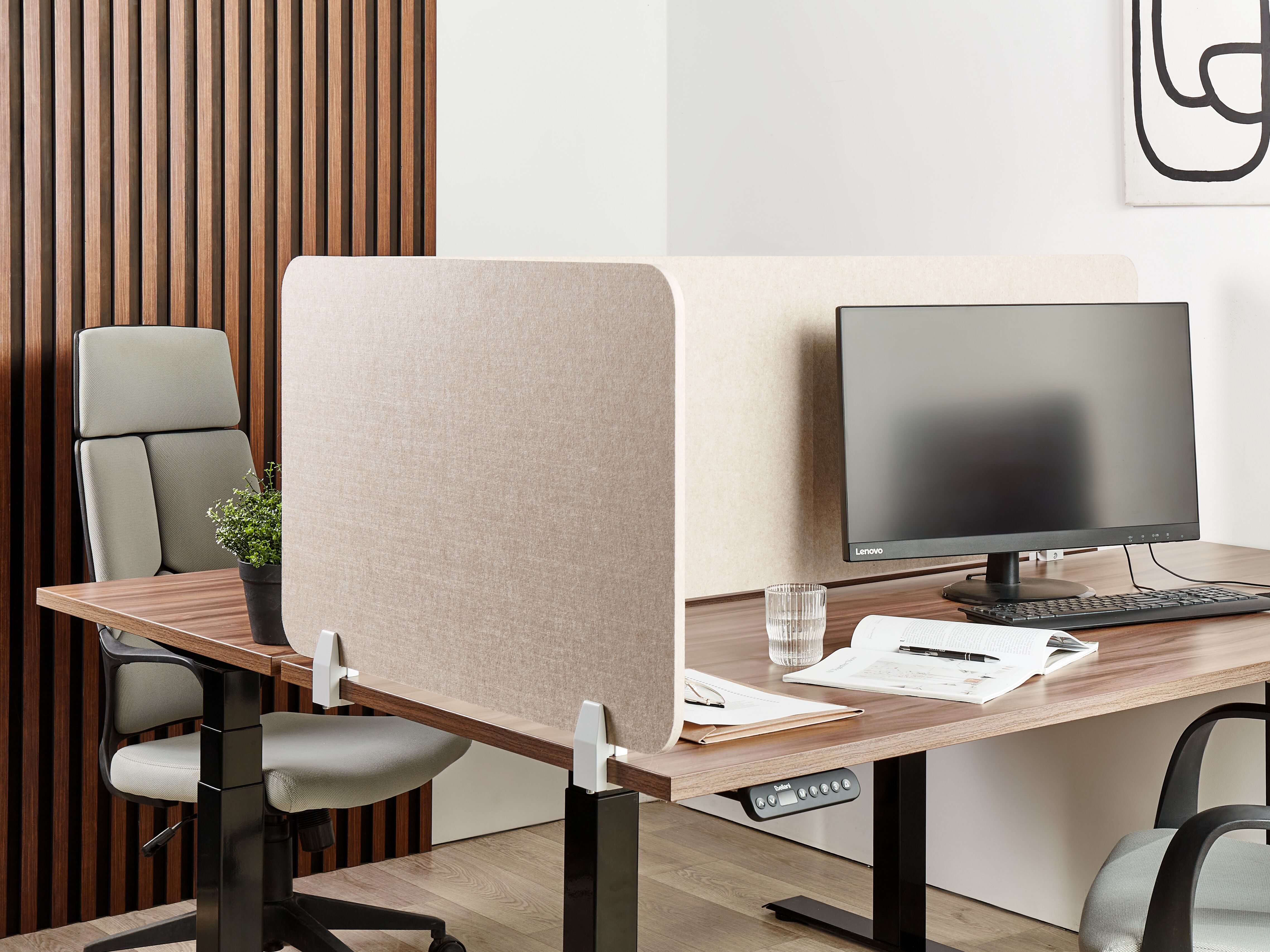 Desk Screen 80 x 50 cm Beige SPLIT | Beliani.dk