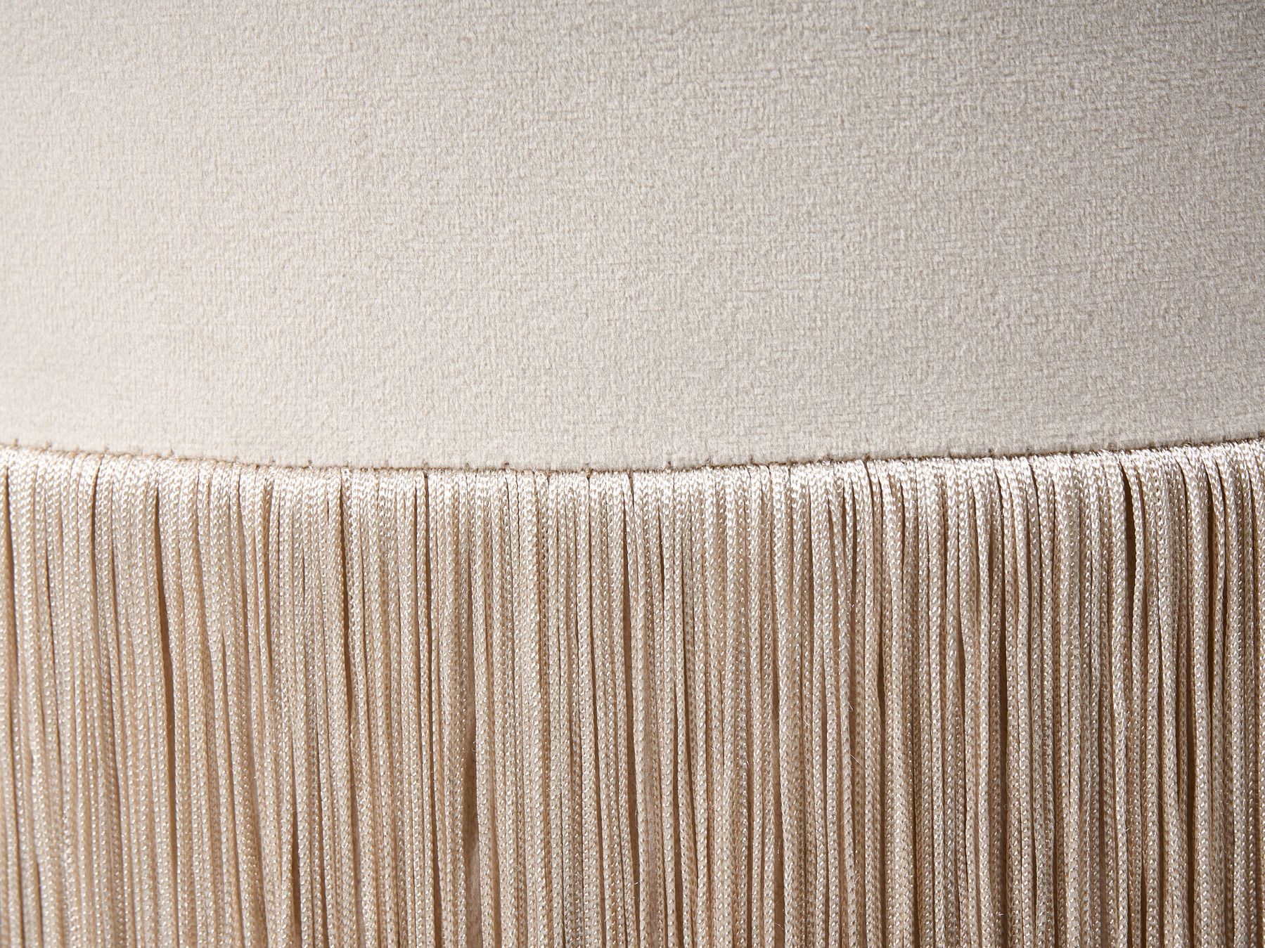 Velvet Pouffe with Tassels Beige VIRGINIA | Beliani.co.uk