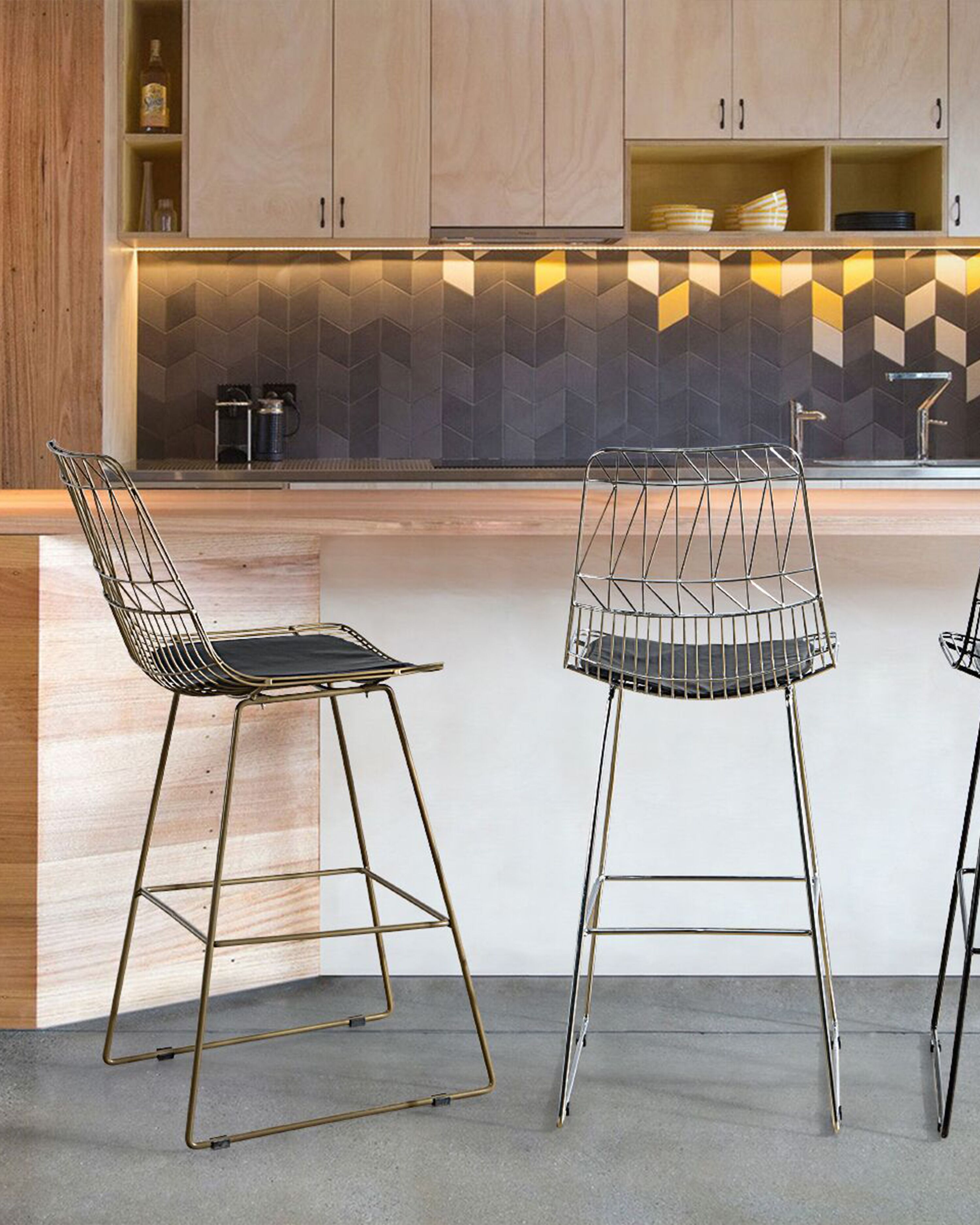 Set of 2 Metal Bar Chairs Silver PRESTON | Beliani.co.uk