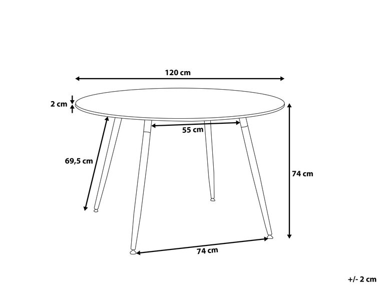 Round Dining Table ⌀ 120 cm Black BOVIO | Beliani.co.uk