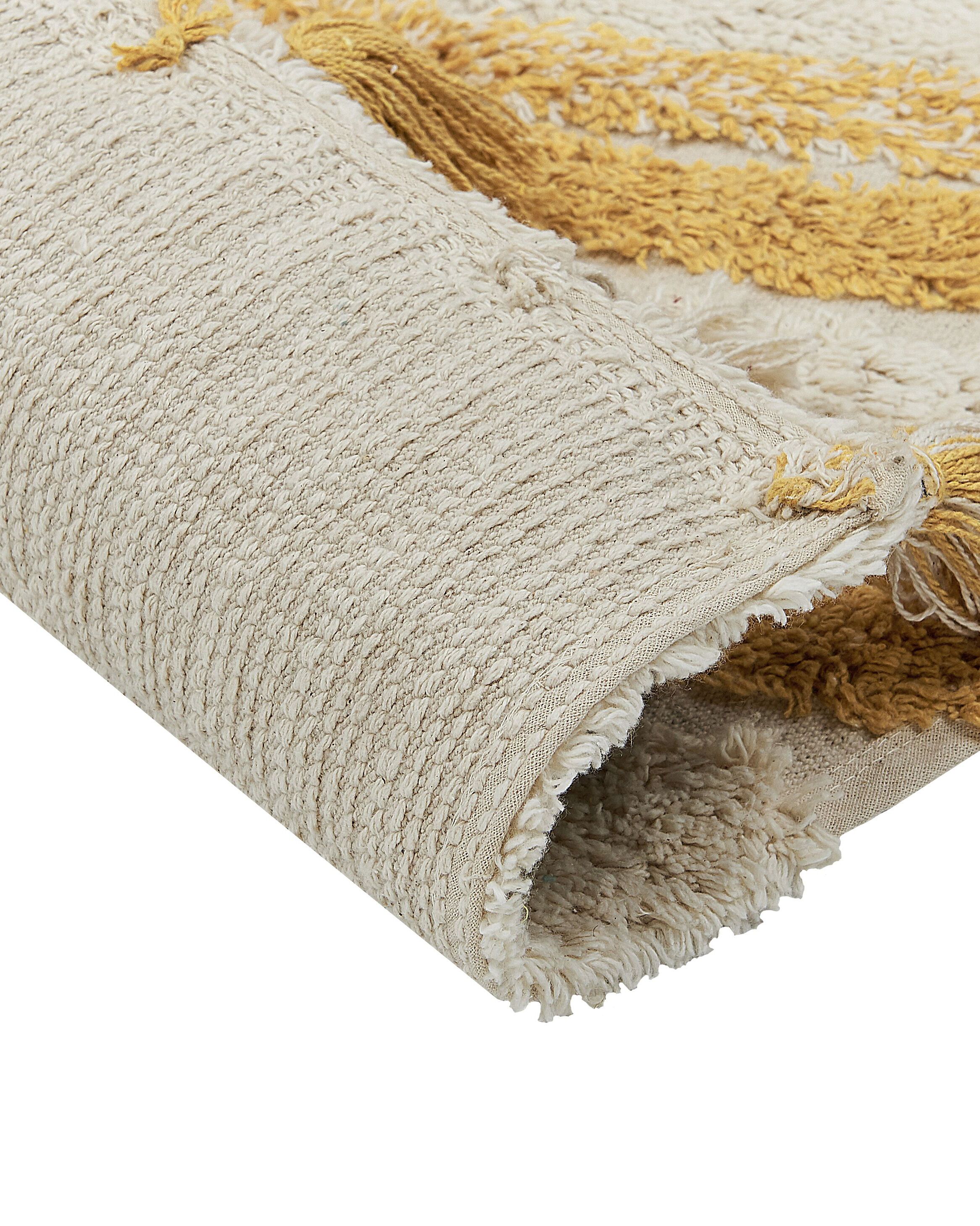 Cotton Area Rug 80 x 150 cm Beige and Yellow BINGOL | Beliani.co.uk