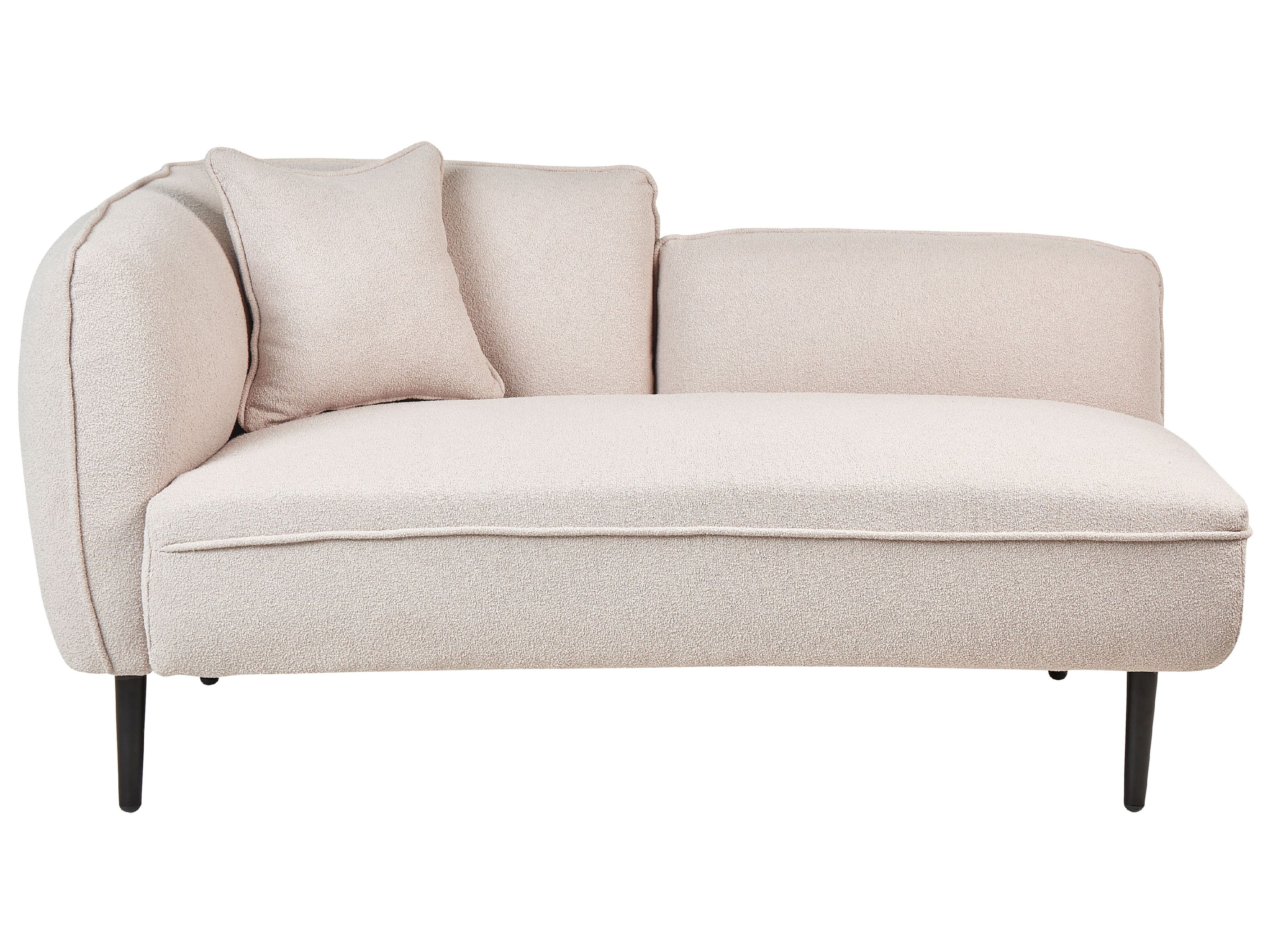 Chaiselongue Bouclé hellbeige linksseitig CHEVANNES | Beliani.de