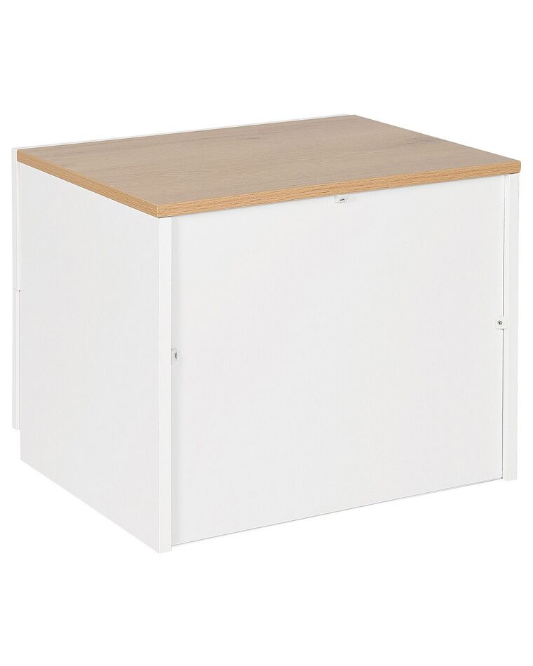 2 Drawer Bedside Table White with Light Wood EDISON | Beliani.co.uk