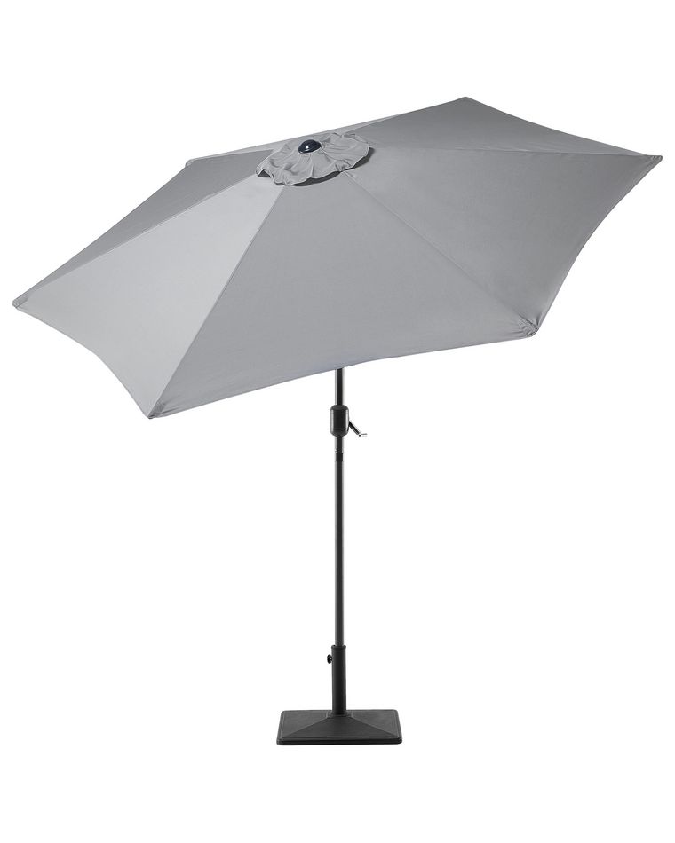 Market Garden Parasol ⌀ 2.7 m Dark Grey VARESE | Beliani.co.uk