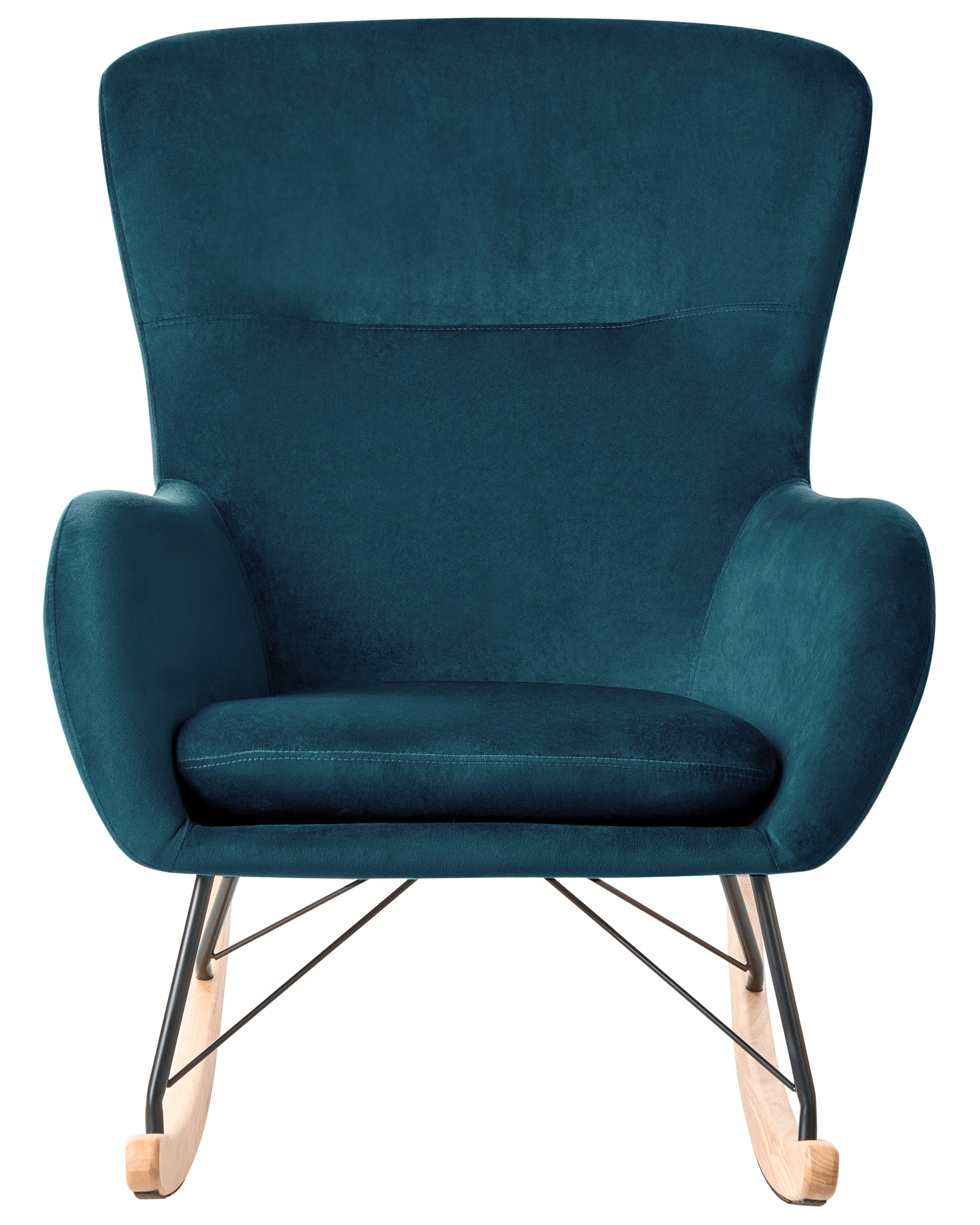 Velvet Rocking Chair Sea Blue ELLAN | Beliani.co.uk