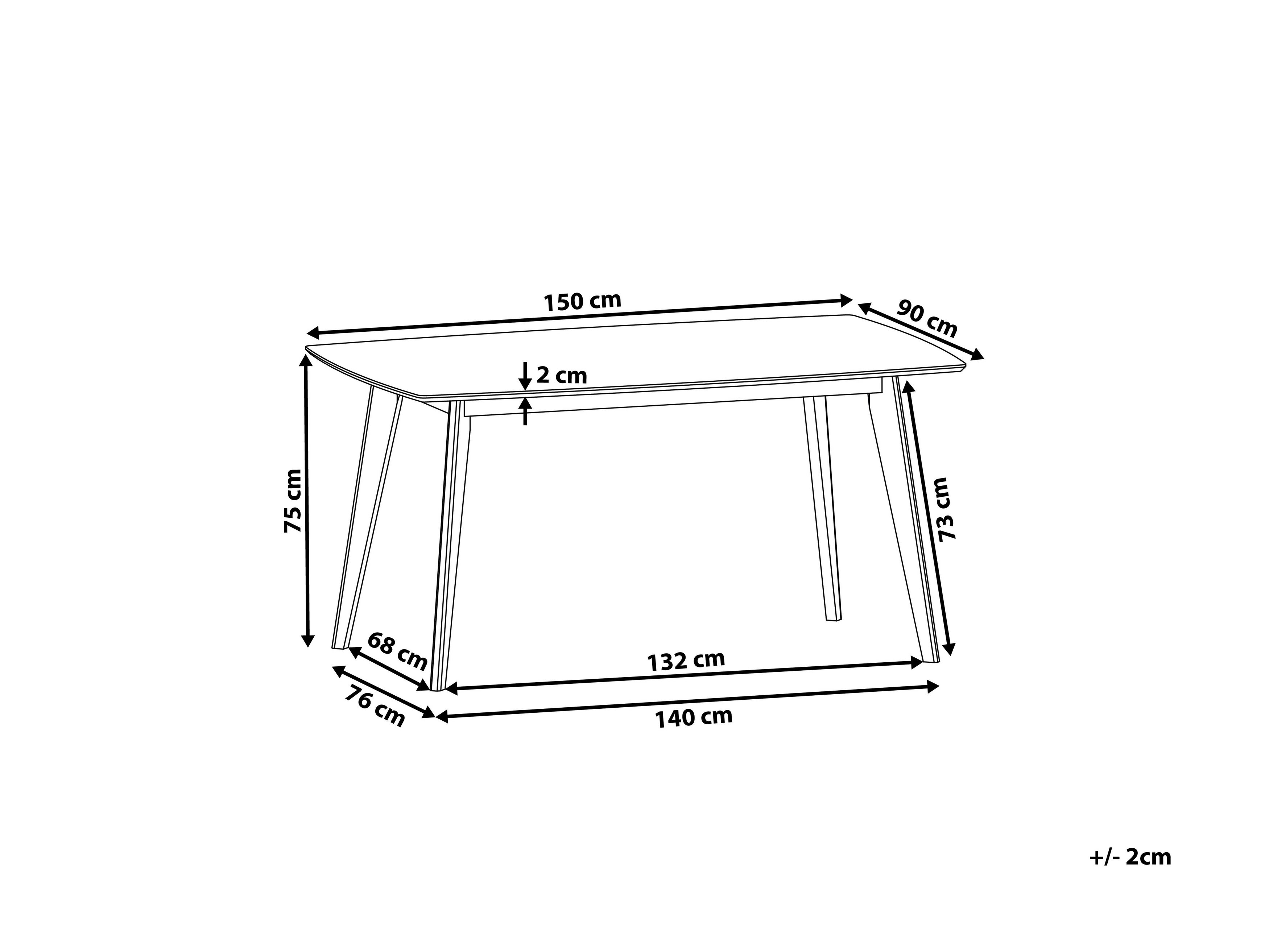 Dining Table 150 x 90 cm Dark Wood IRIS | Beliani.co.uk