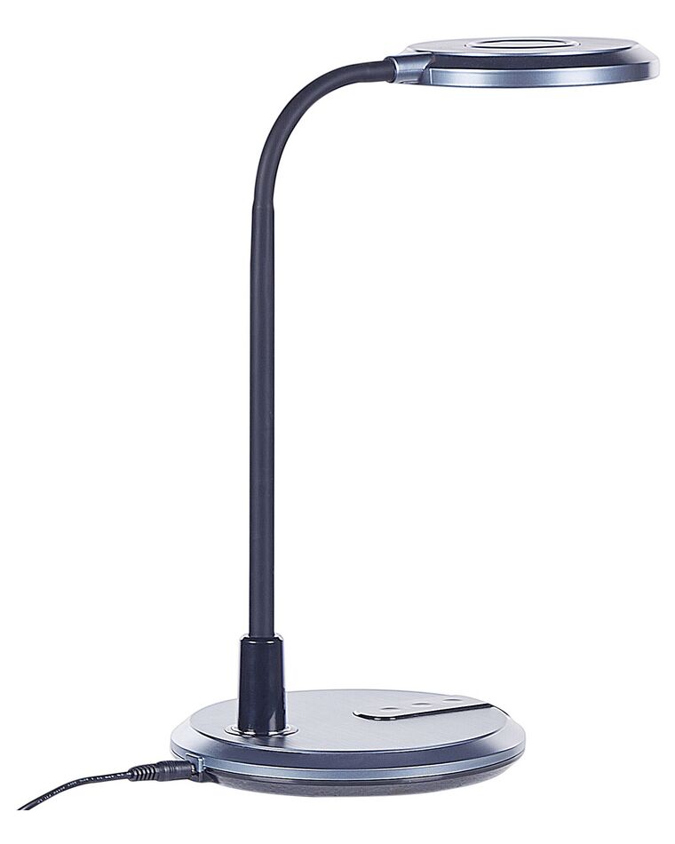 LED Desk Lamp Silver and Black COLUMBA | Beliani.co.uk