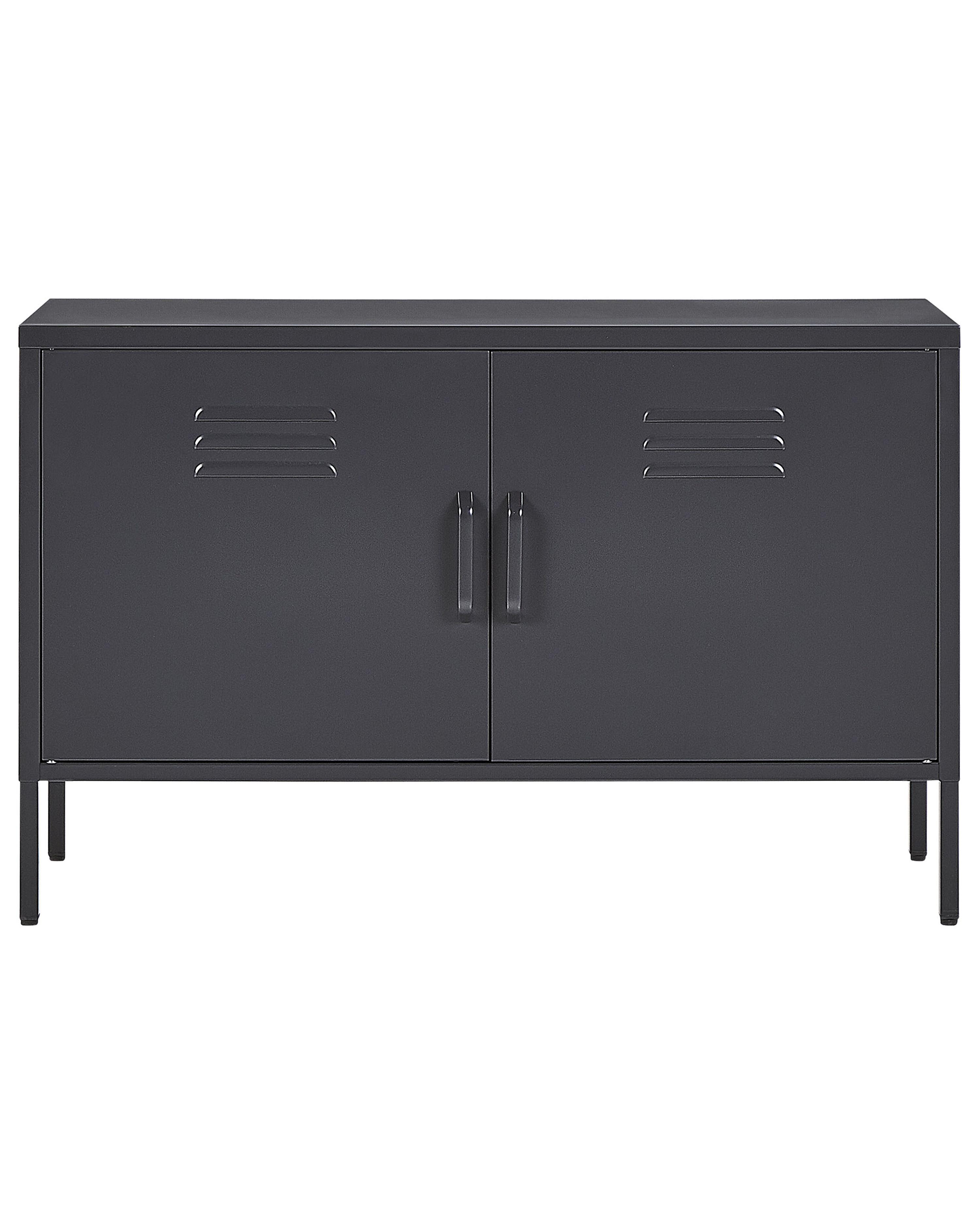2 Door Metal Sideboard Black URIA | Beliani.co.uk