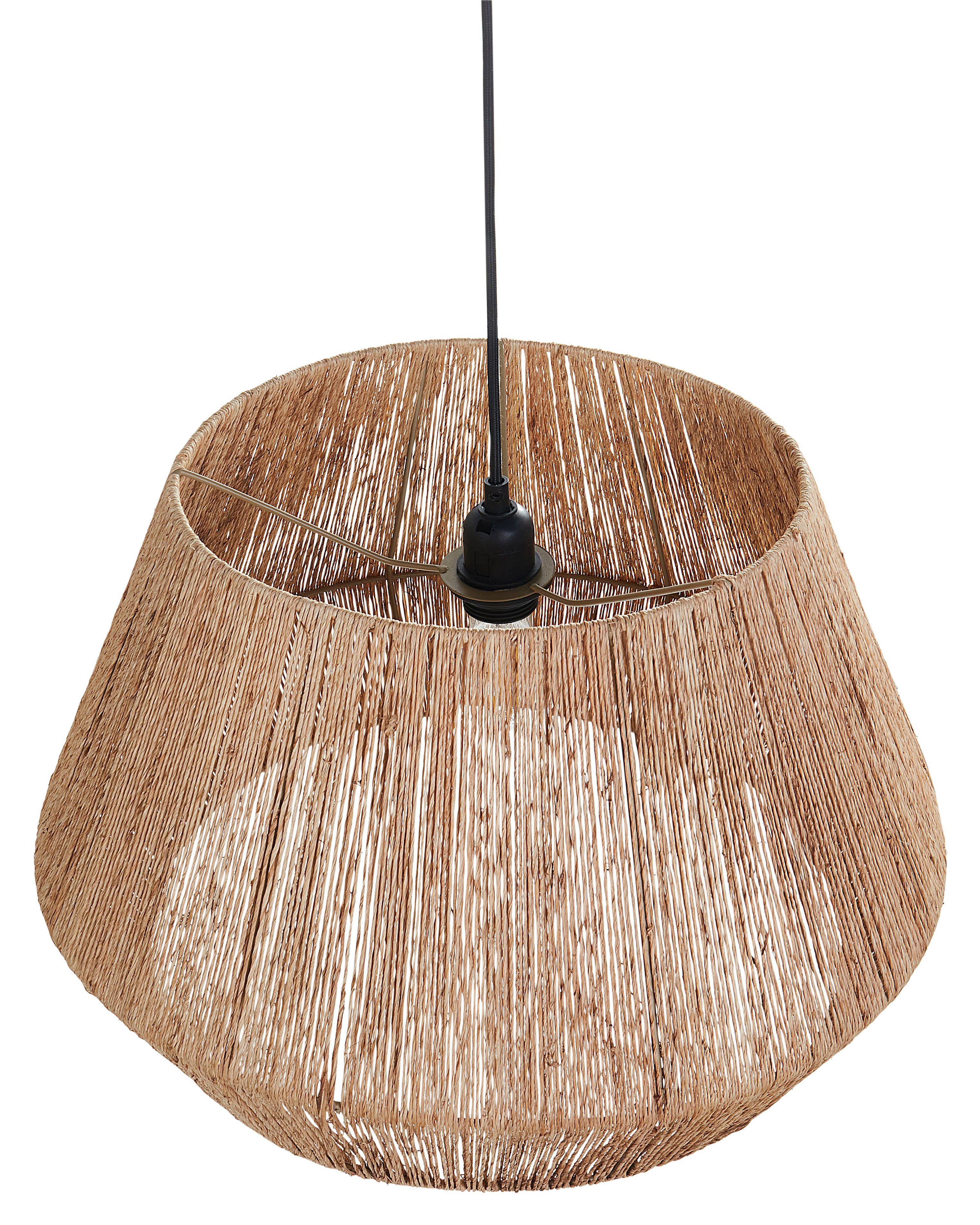 Jute Pendant Lamp Natural BIRAU | Beliani.co.uk