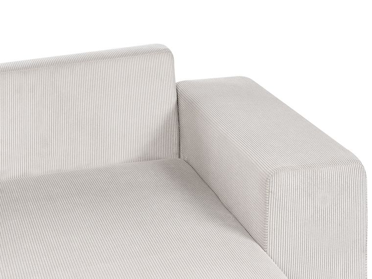 3-Sitzer Ecksofa Cord hellbeige linksseitig mit Schlaffunktion Stauraum ...
