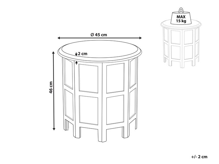 Mango Wood Side Table Blue BORAI | Beliani.co.uk