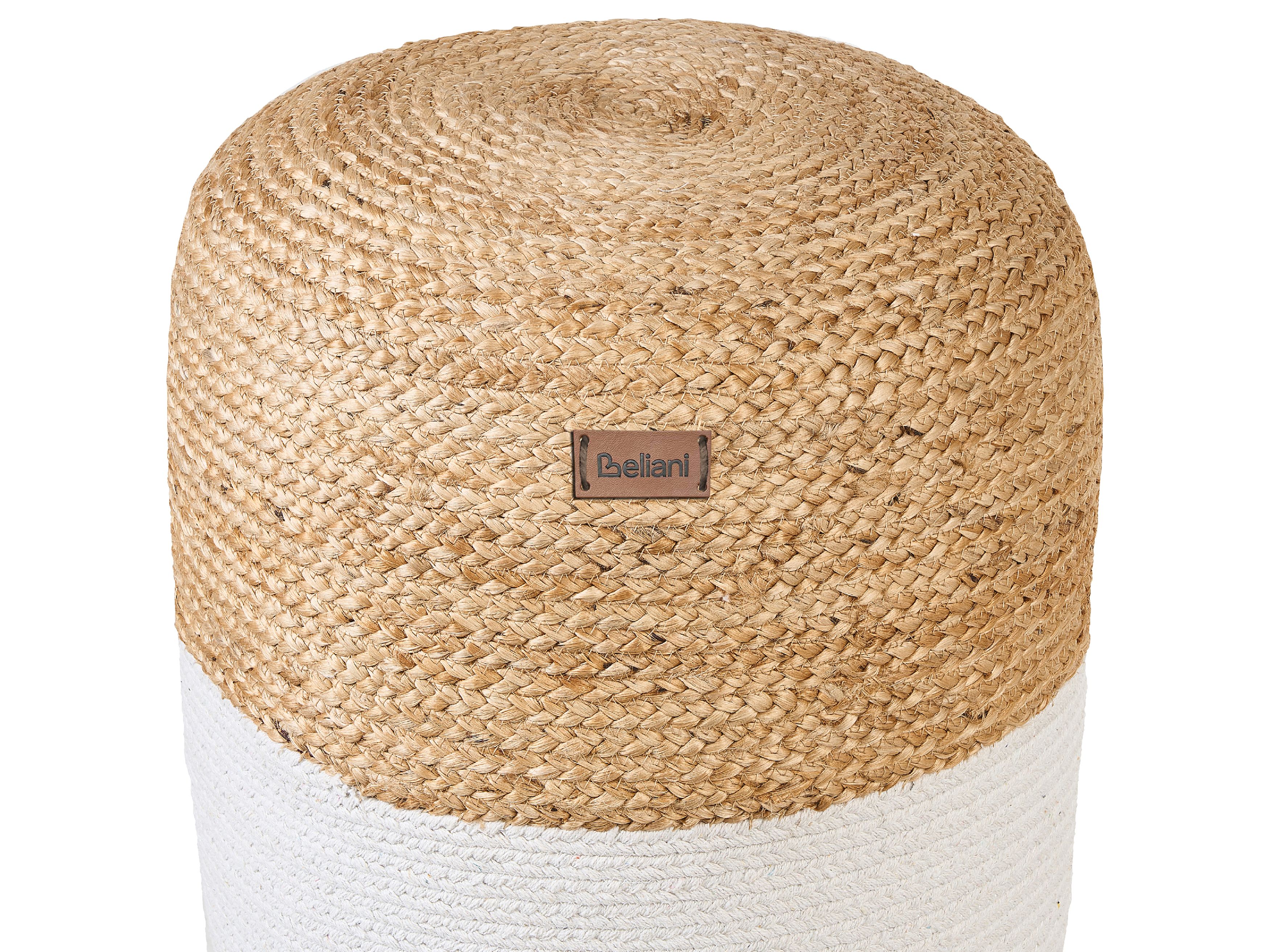 Jute Pouffe White DALAMA | Beliani.co.uk