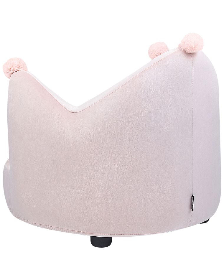 Sillón infantil corona de terciopelo rosa VEGA | Beliani.es
