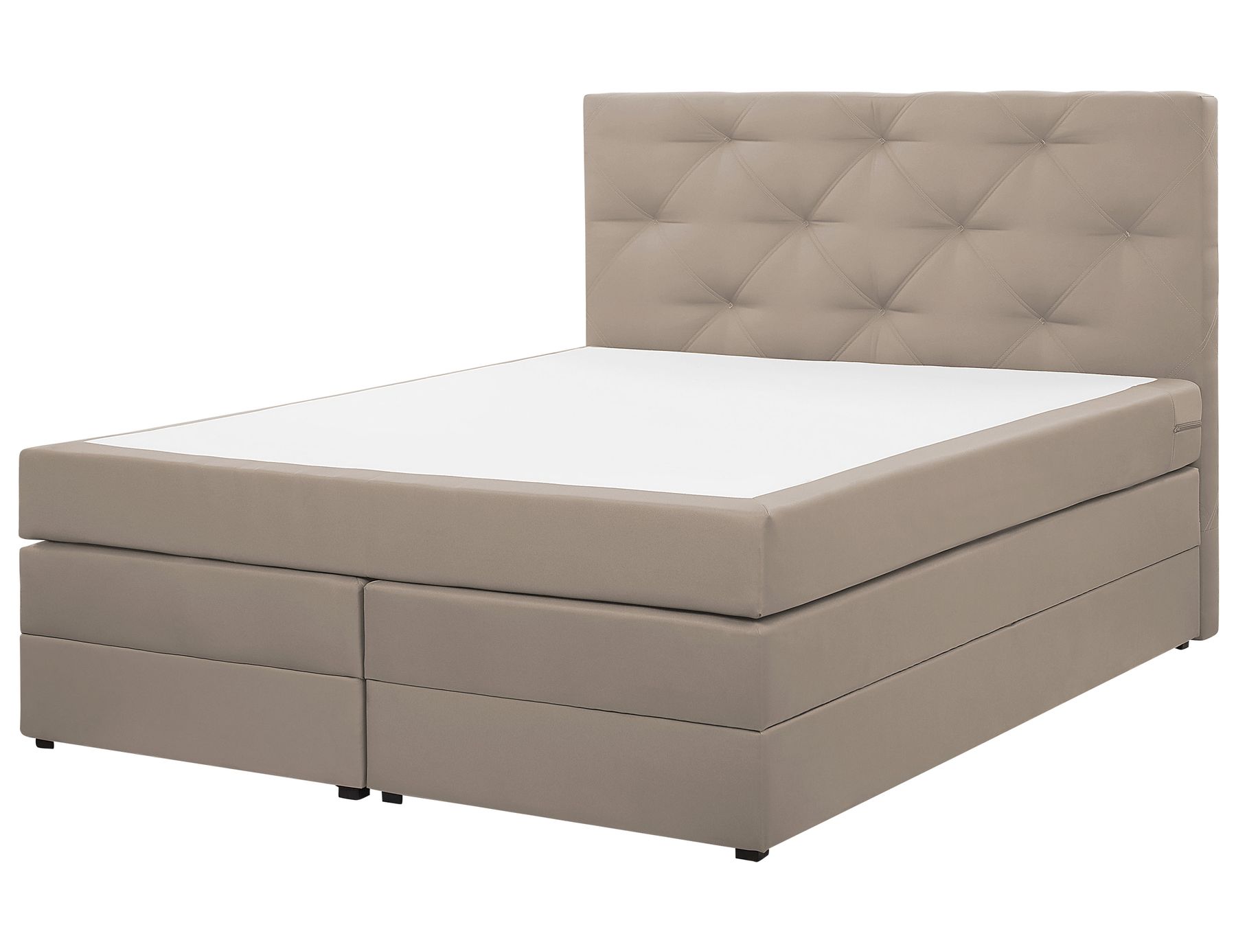 Világosbarna Boxspring Ágy Ágyneműtartóval 160 x 200 cm MILORD | Beliani.hu