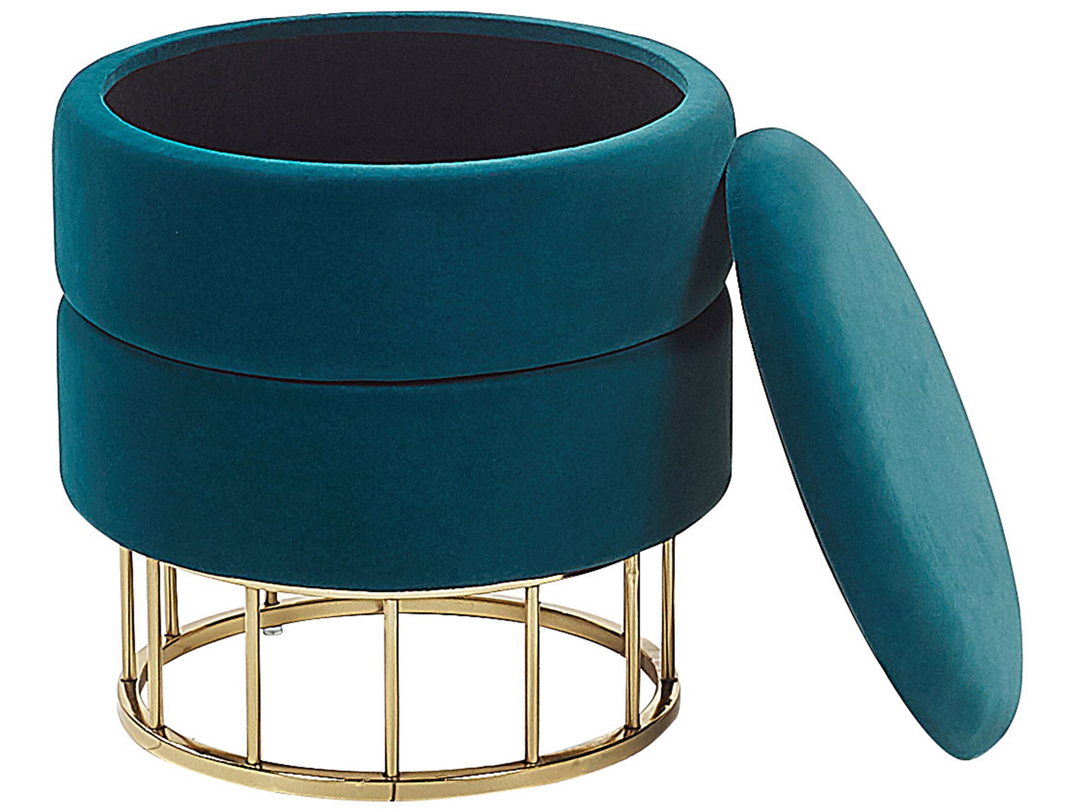 Storage Pouffe Teal Blue ELGIN | Beliani.co.uk