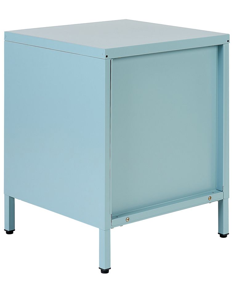 2 Drawer Steel Bedside Table Light Blue MALAVI | Beliani.co.uk