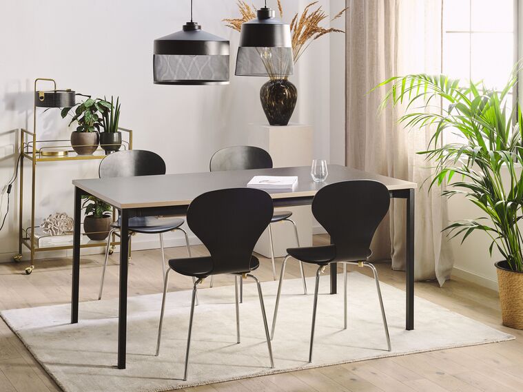 Extending Dining Table 140/190 x 90 cm Black AVIS | Beliani.co.uk