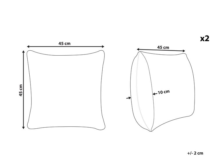 Conjunto de 2 almofadas decorativas em pele cinzenta 45 x 45 cm NELLAD ...
