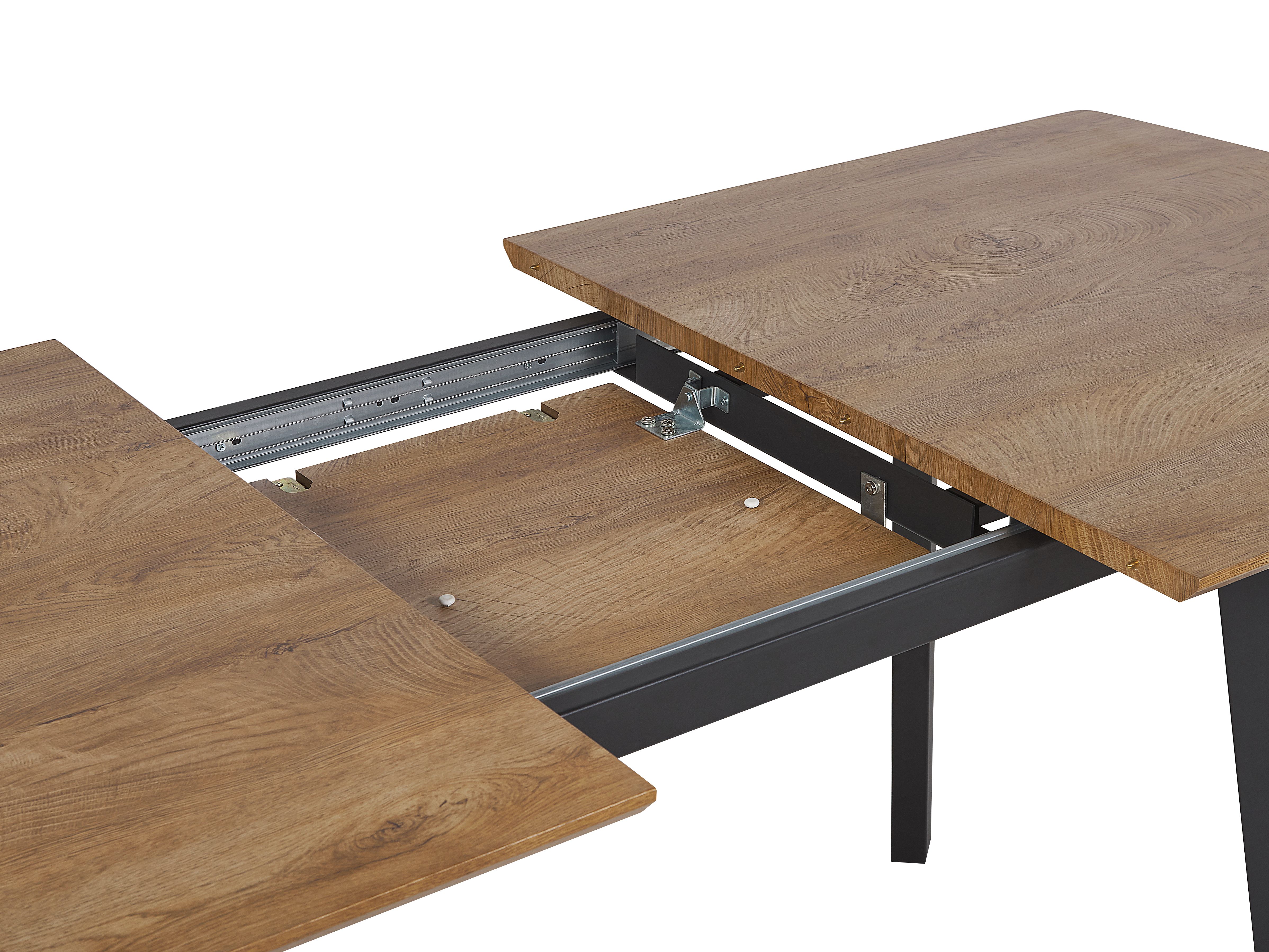 Extending Dining Table 160/200 x 90 cm Dark Wood and Black SALVADOR ...