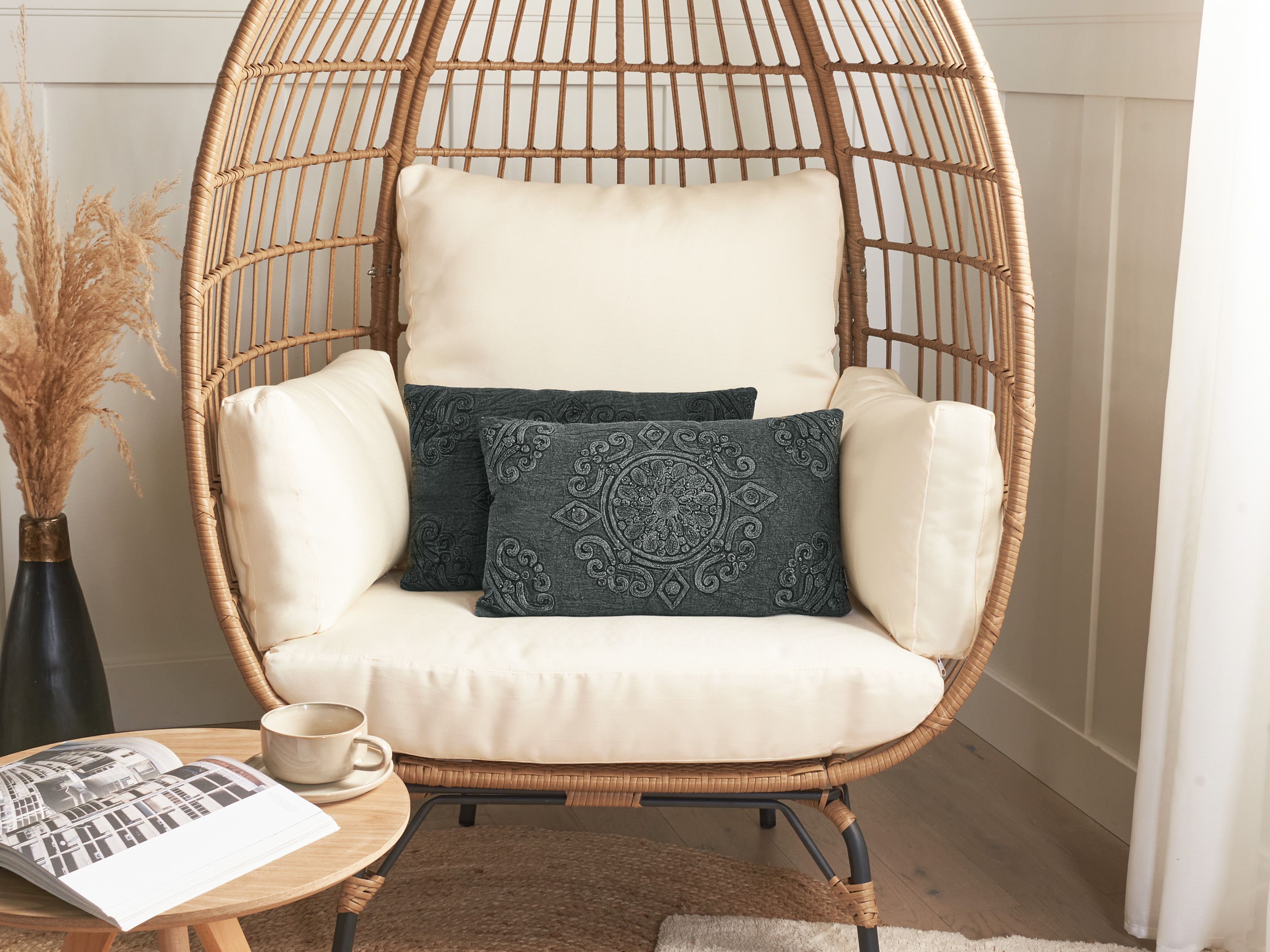 Dekokissen dunkelgrau 30 x 50 cm 2er Set VELOOR | Beliani.at