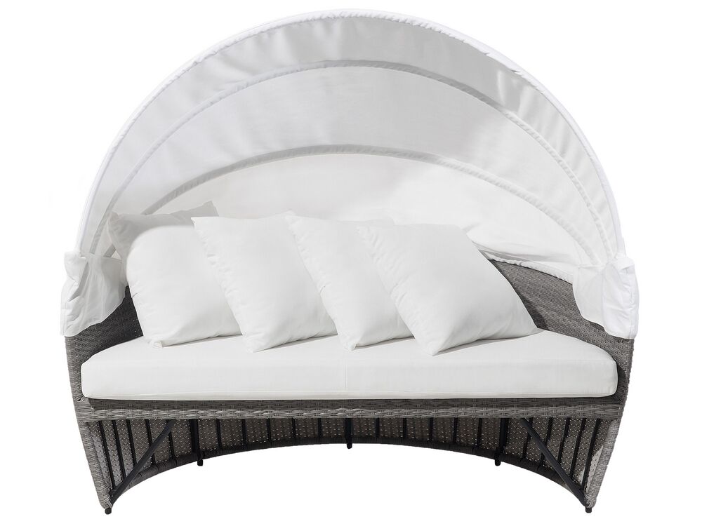 Divano coperto da giardino in rattan grigio SYLT LUX | Beliani.it