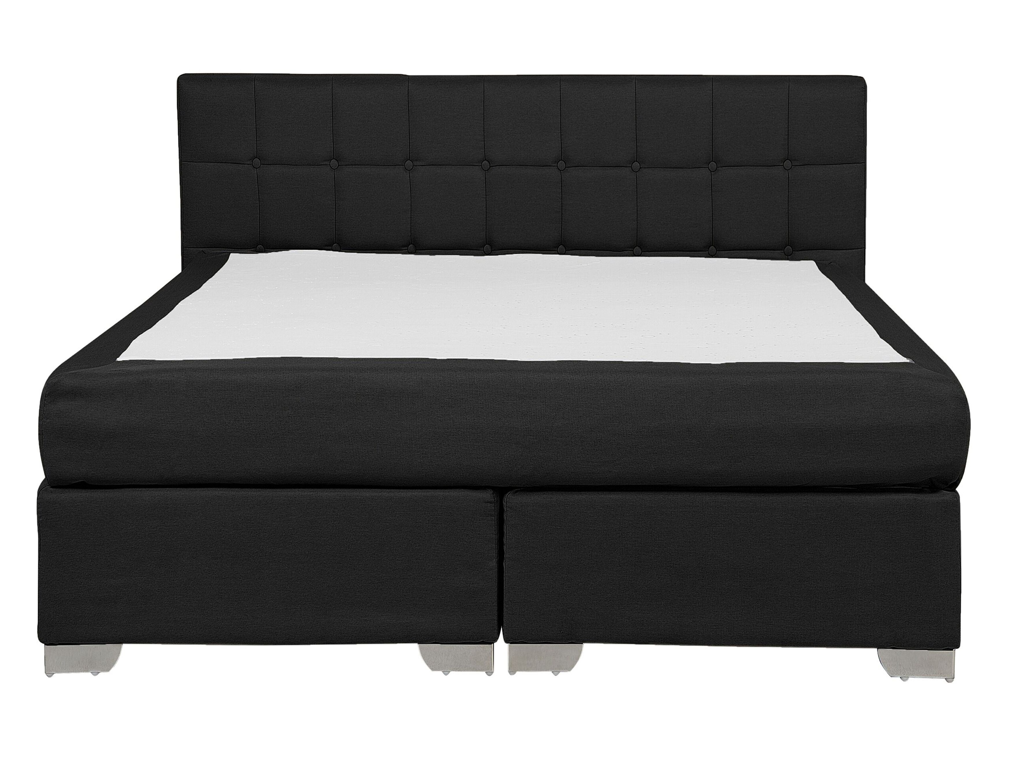 Lit boxspring en tissu noir 140 x 200 cm ADMIRAL | Beliani.fr