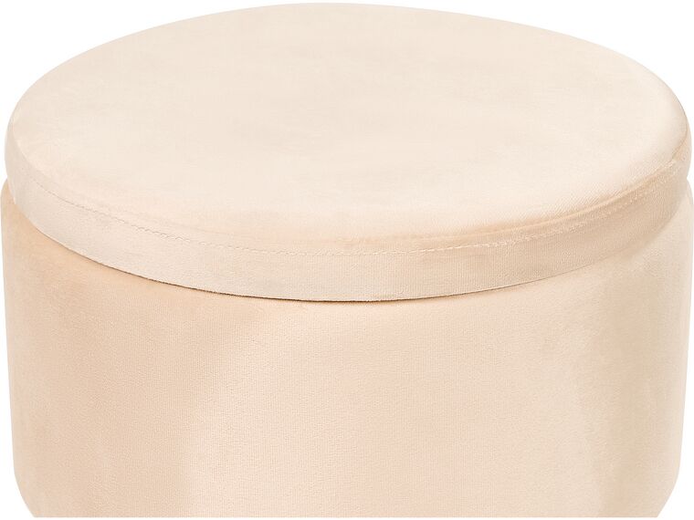 Poef fluweel beige SILAS | Beliani.nl