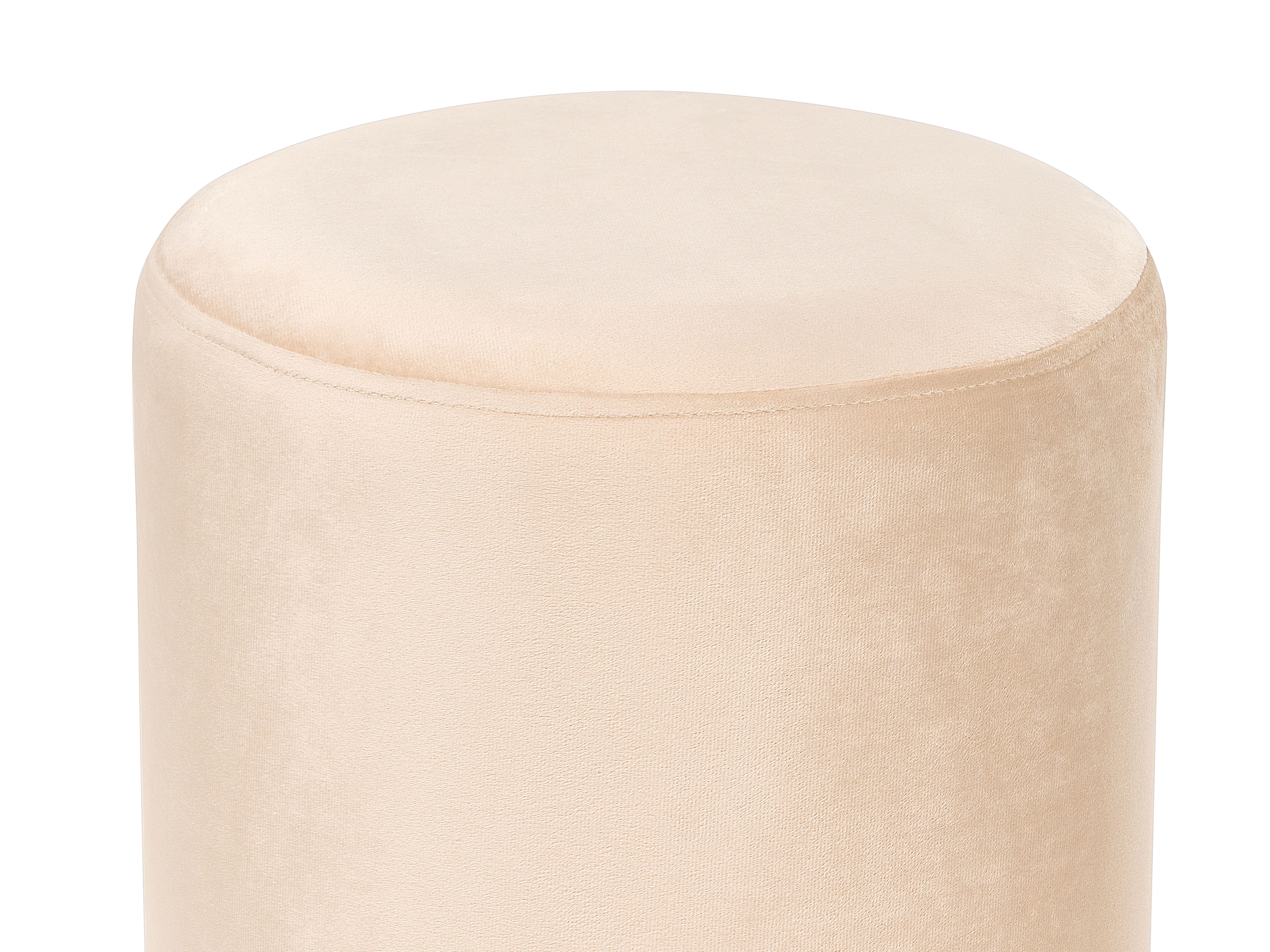 Velvet Pouffe Cream YANKTON | Beliani.co.uk