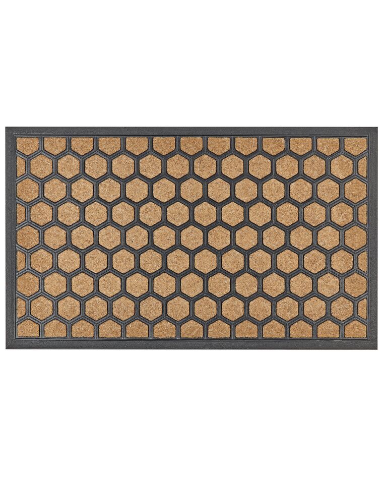 Doormat Geometric Pattern Natural and Black TANDYKUL | Beliani.co.uk