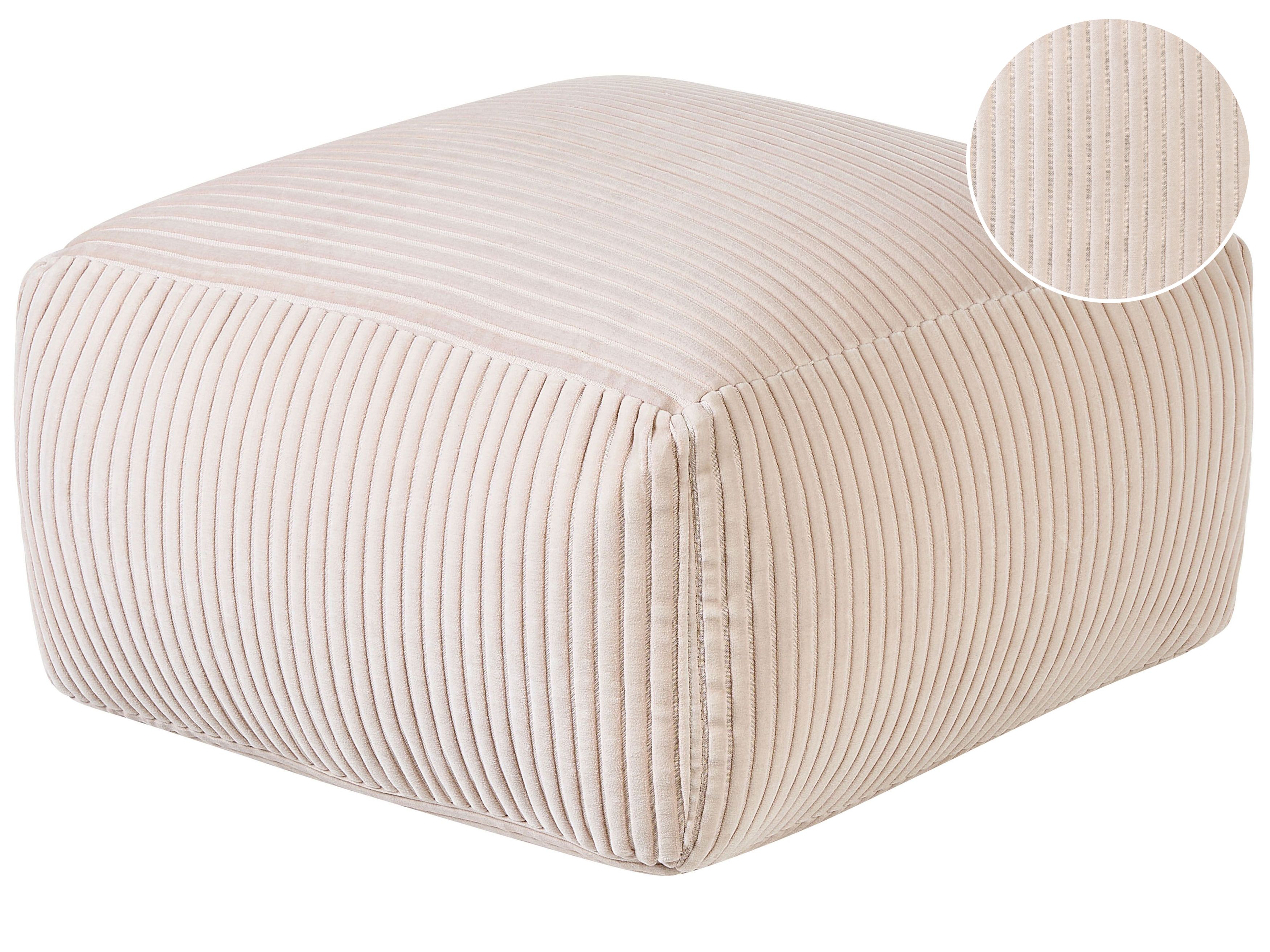 Pouf Cord beige 50 x 50 x 30 cm MUKKI | Beliani.de