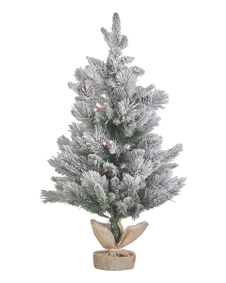 Künstlicher Weihnachtsbaum mit LED Beleuchtung schneebedeckt 90 cm grün ...