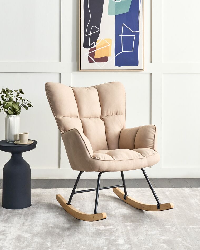 Rocking Chair Beige OULU | Beliani.co.uk