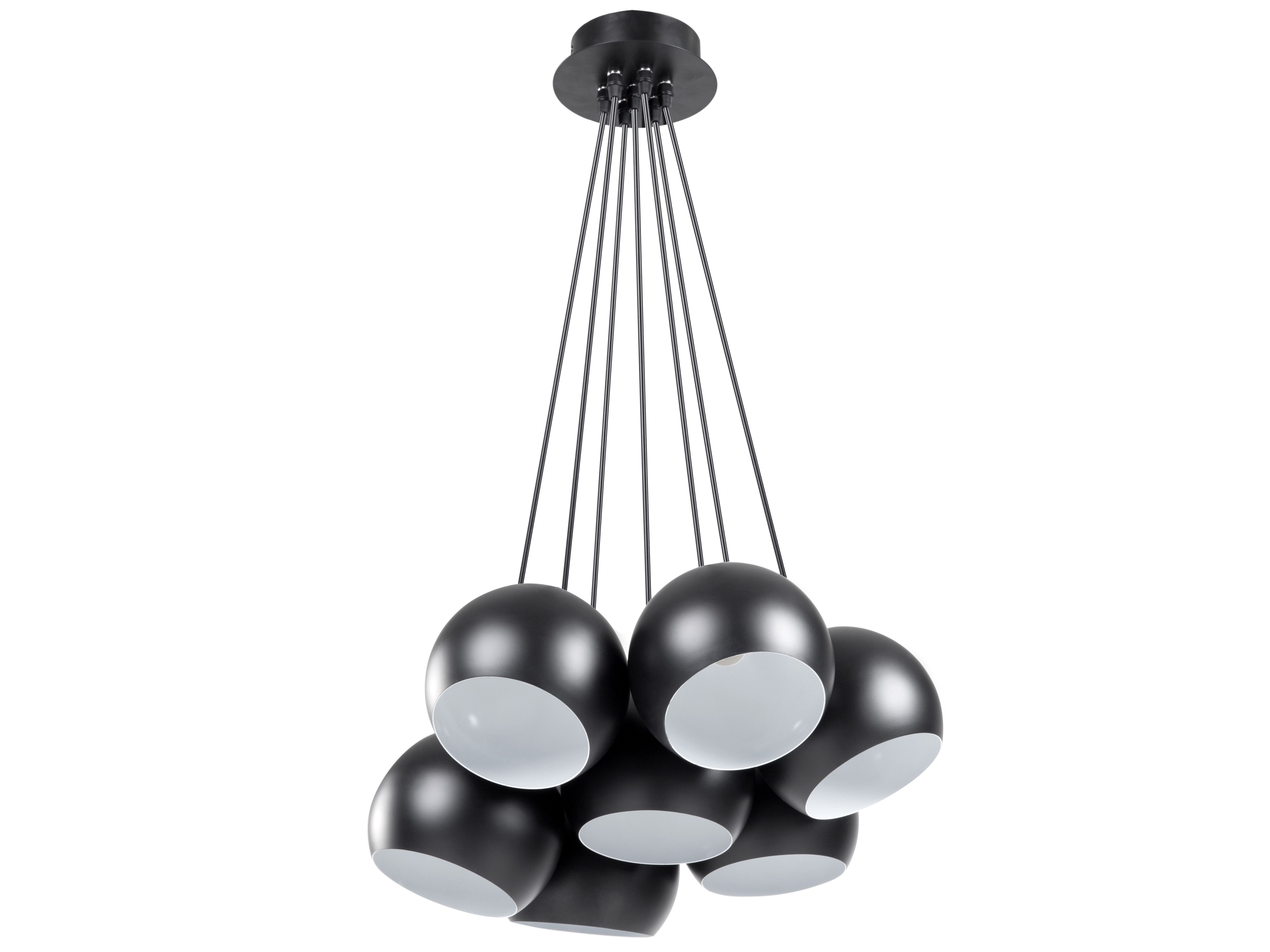 7 Light Cluster Pendant Lamp Black OLZA | Beliani.co.uk