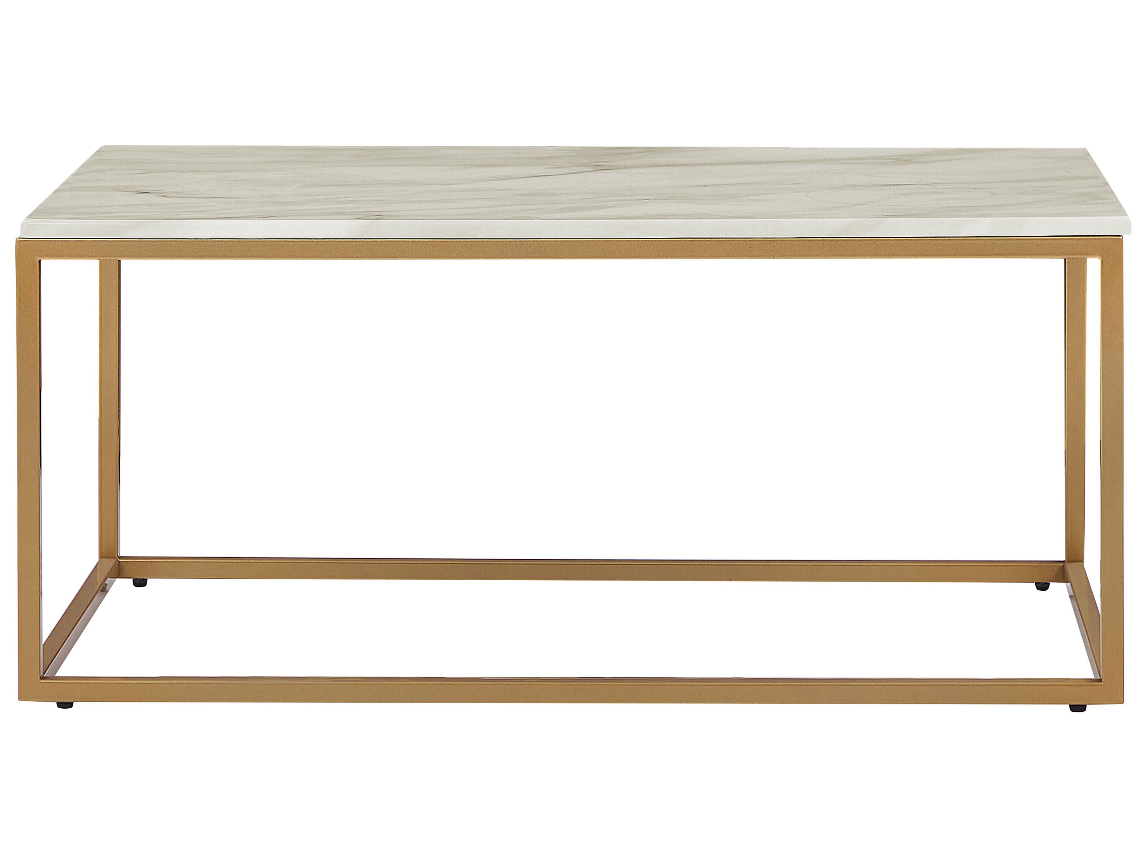 Salontafel marmer-look beige/goud DELANO | Gratis Levering