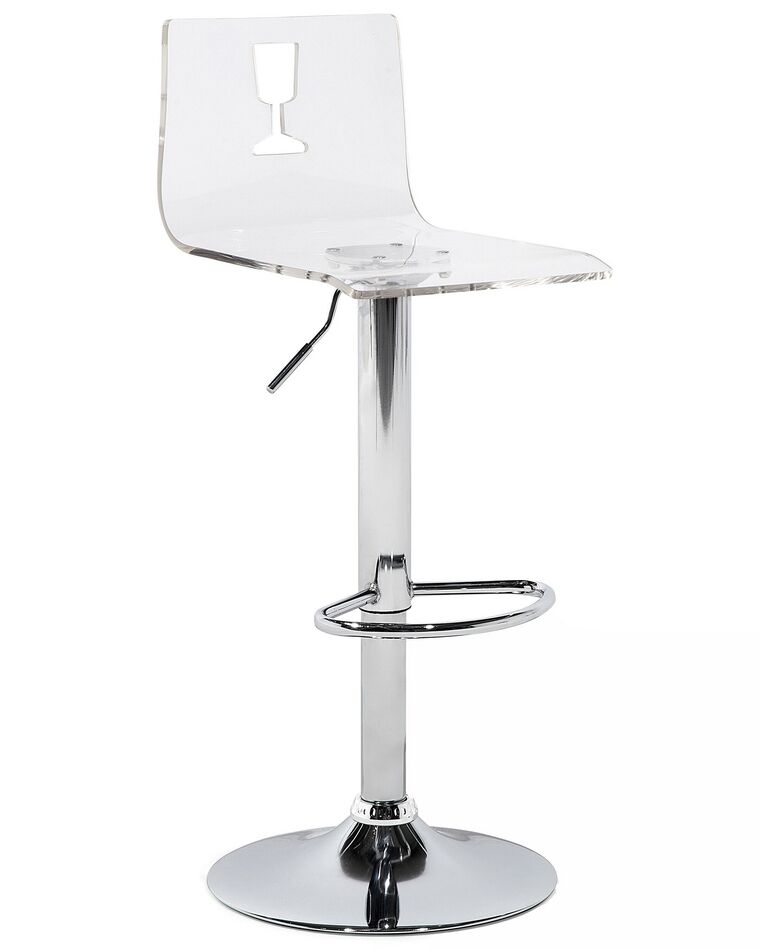 Set of 2 Swivel Bar Stools Transparent White BUSAN | Beliani.co.uk