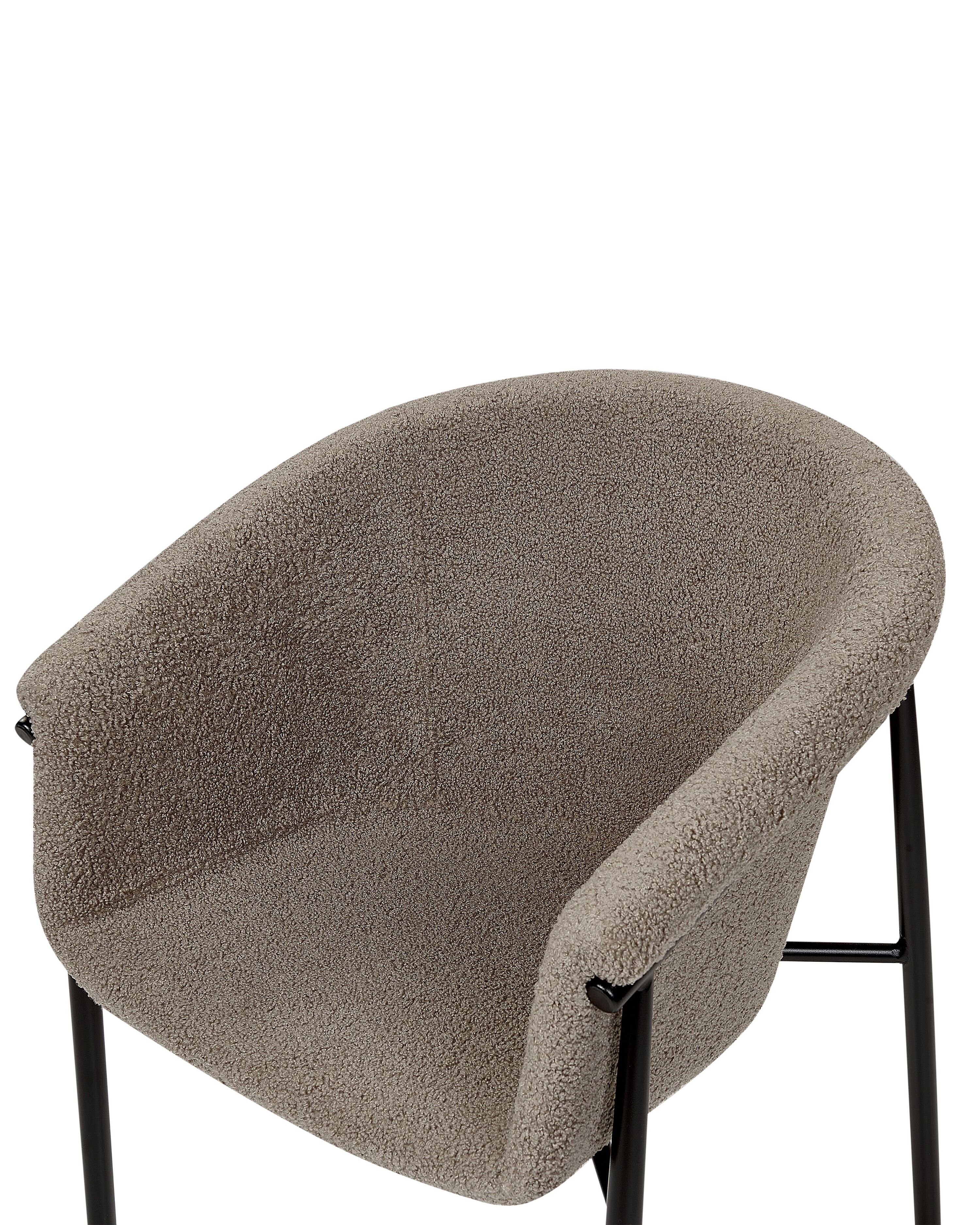 Matstol 2 st bouclé taupe AMES | Beliani.se