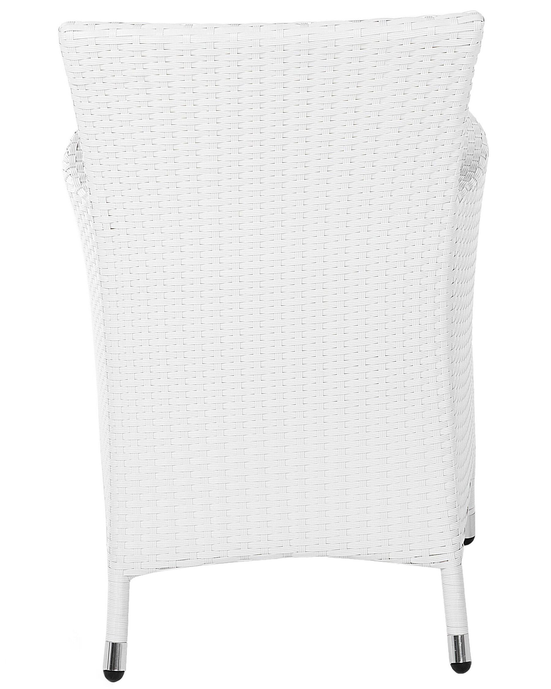 Set Of 2 Pe Rattan Dining Chairs White Italy Uk
