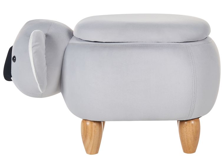 Velvet Storage Animal Stool Grey COALA | Beliani.co.uk