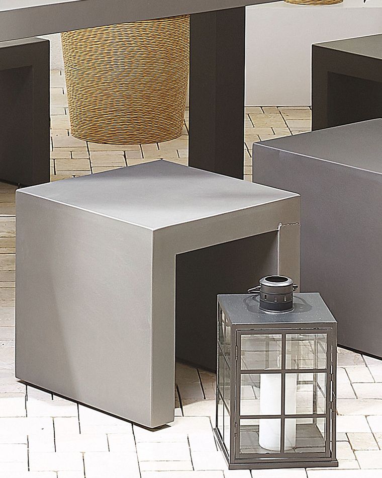 Set of 2 Concrete Garden Stools TARANTO | Beliani.co.uk