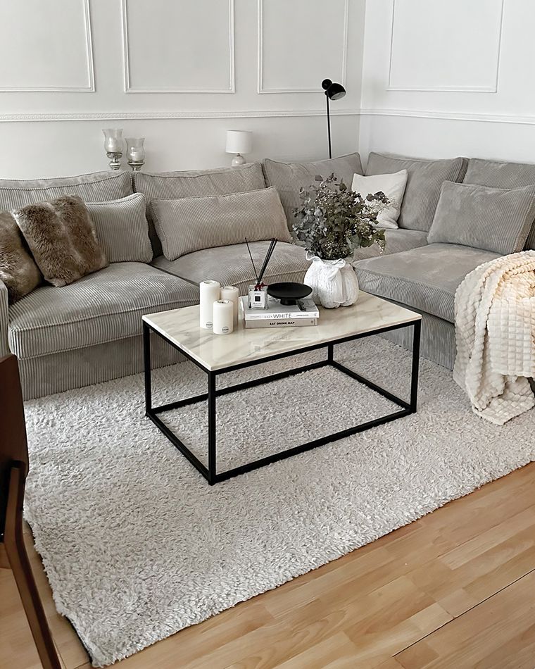 Couchtisch Beige Schwarz