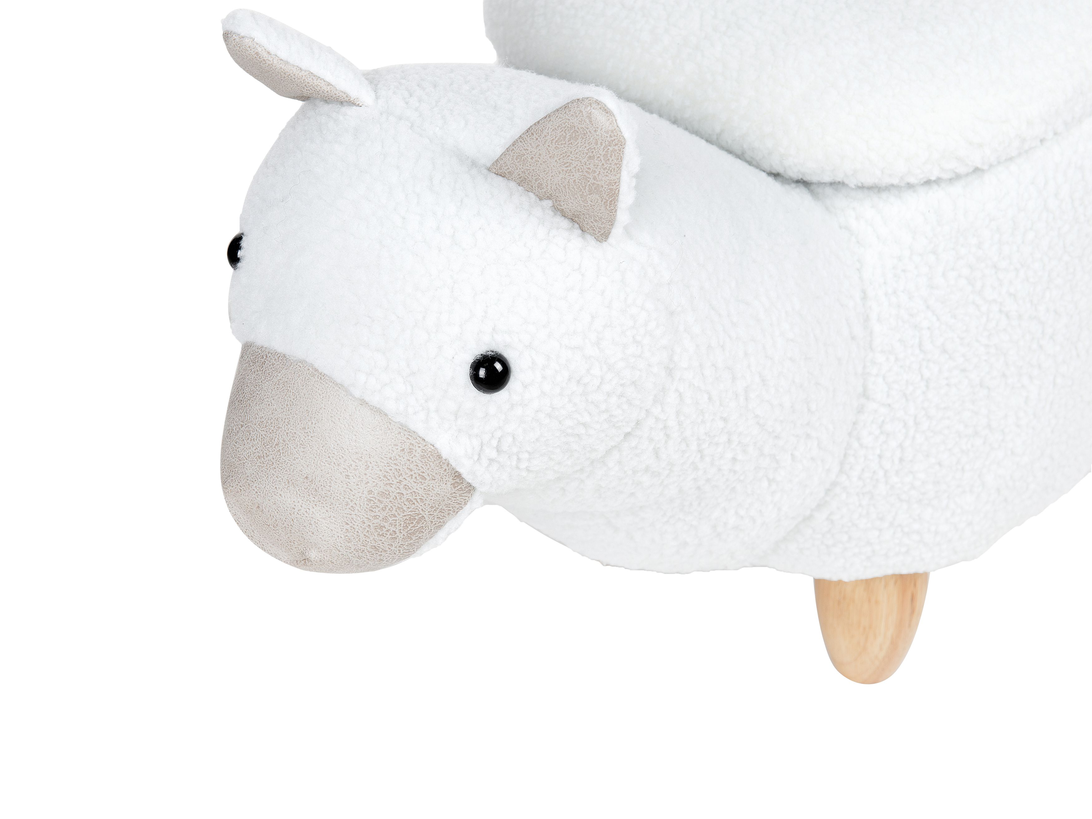 Fabric Storage Animal Stool White ALPACA | Beliani.co.uk