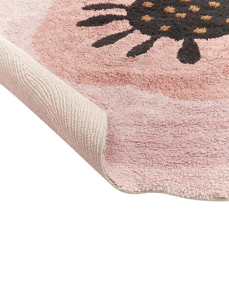 Pyöreä matto puuvilla vaaleanpunainen ⌀ 140 cm KHARAT | Beliani.fi