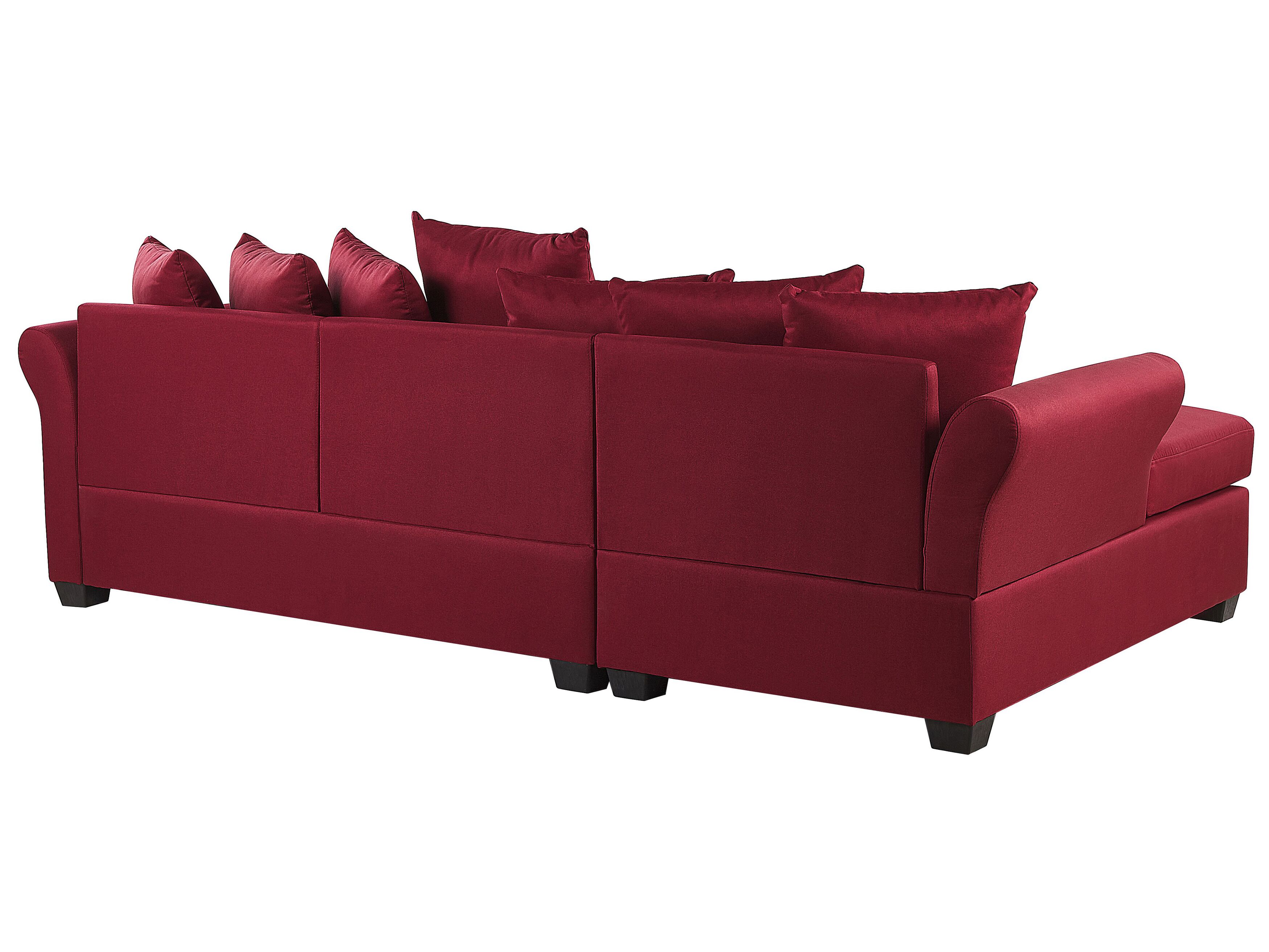Right Hand Corner Sofa Dark Red VIKNA | Beliani.co.uk