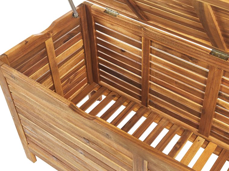 Arcón de madera de acacia clara 130 cm RIVIERA | Beliani.es