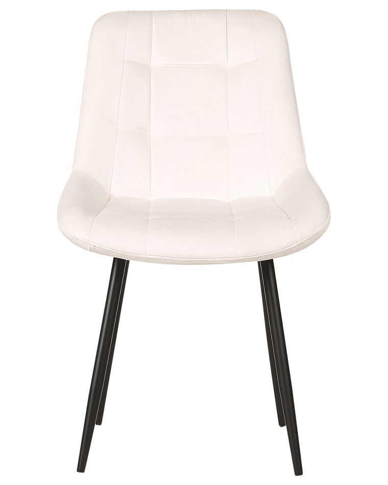 Set of 2 Velvet Dining Chairs Off-White MELROSE | Beliani.co.uk
