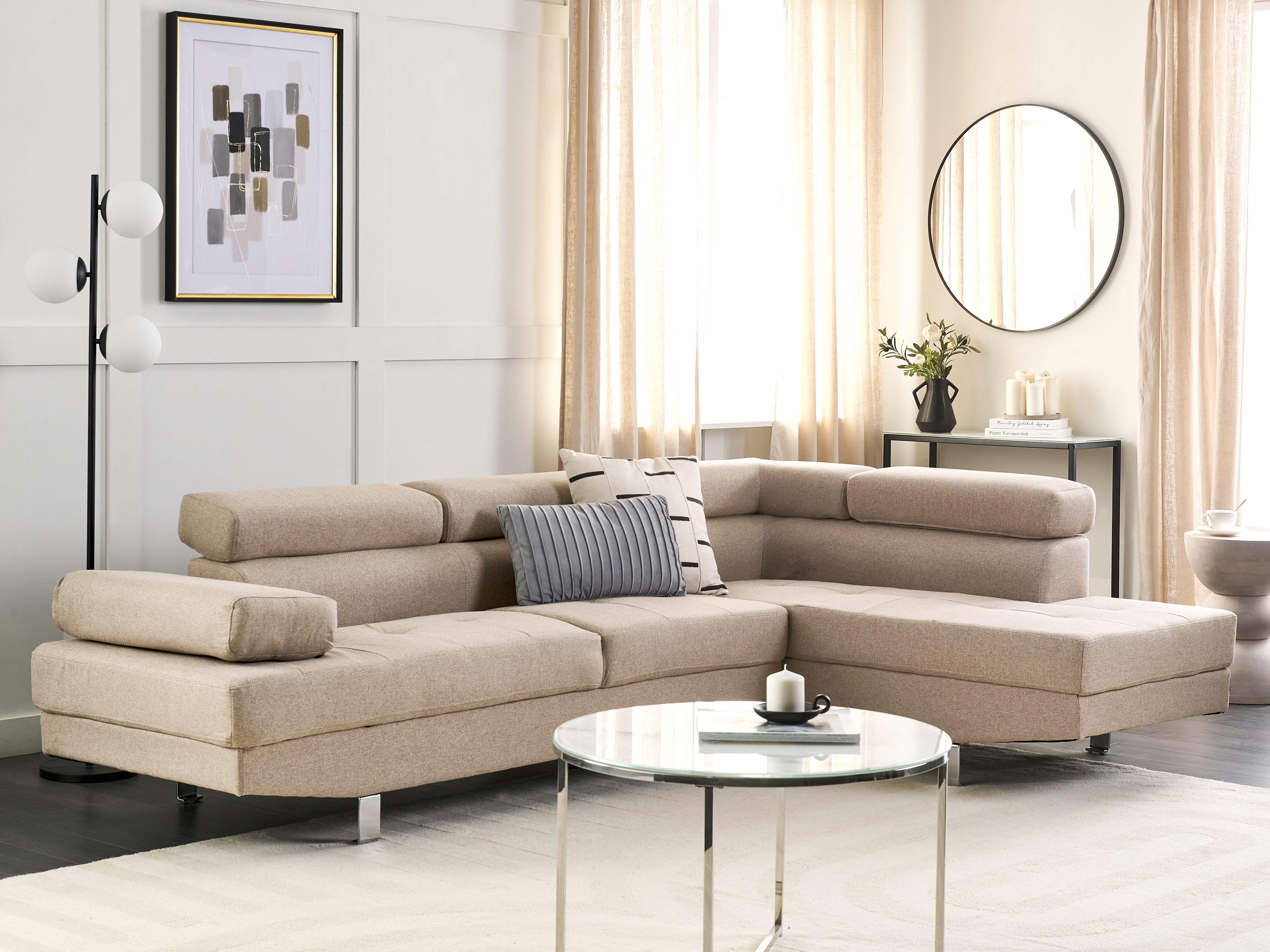 Hjørnesofa Beige NORREA | Beliani.dk