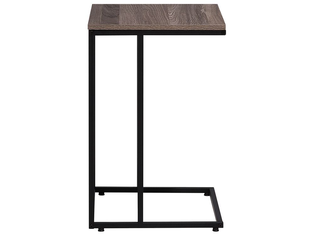 U-Shaped Side Table Taupe Wood with Black TROY | Beliani.no