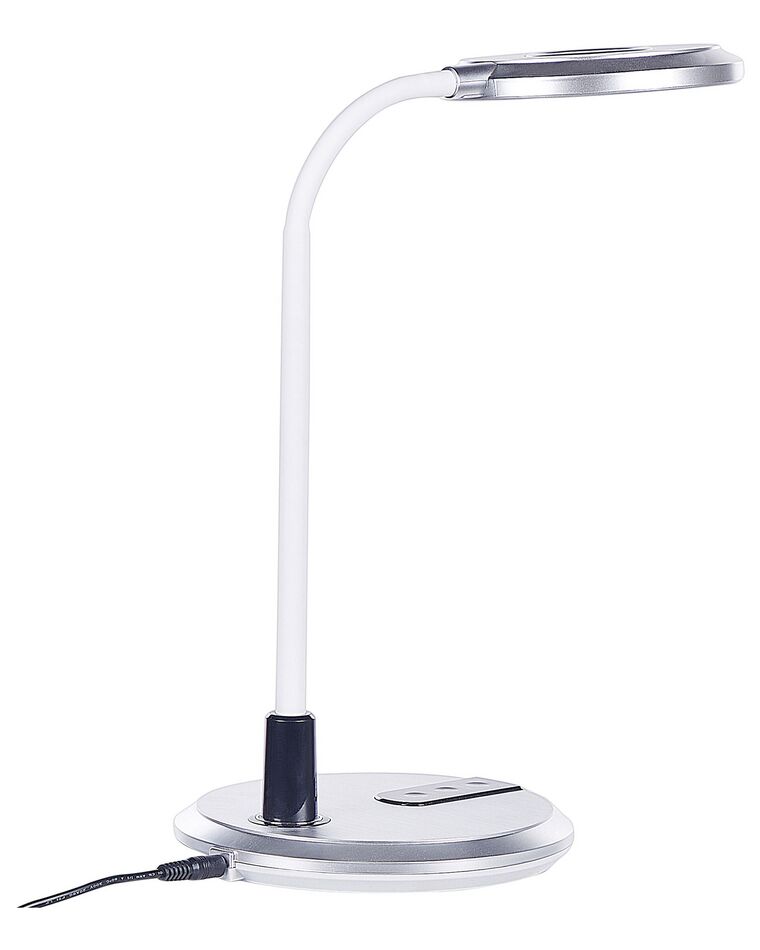 LED Desk Lamp Silver and White COLUMBA | Beliani.at