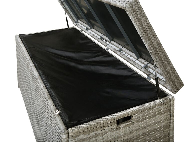 PE Rattan Storage Box 158 x 63 cm Grey MODENA | Beliani.co.uk